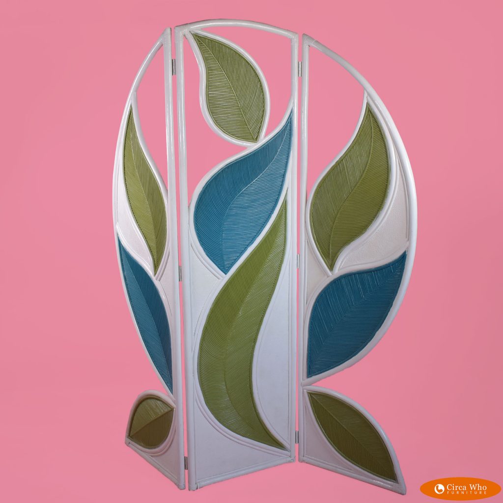 3 Panel Rattan & Leaves Screen | Circa Who