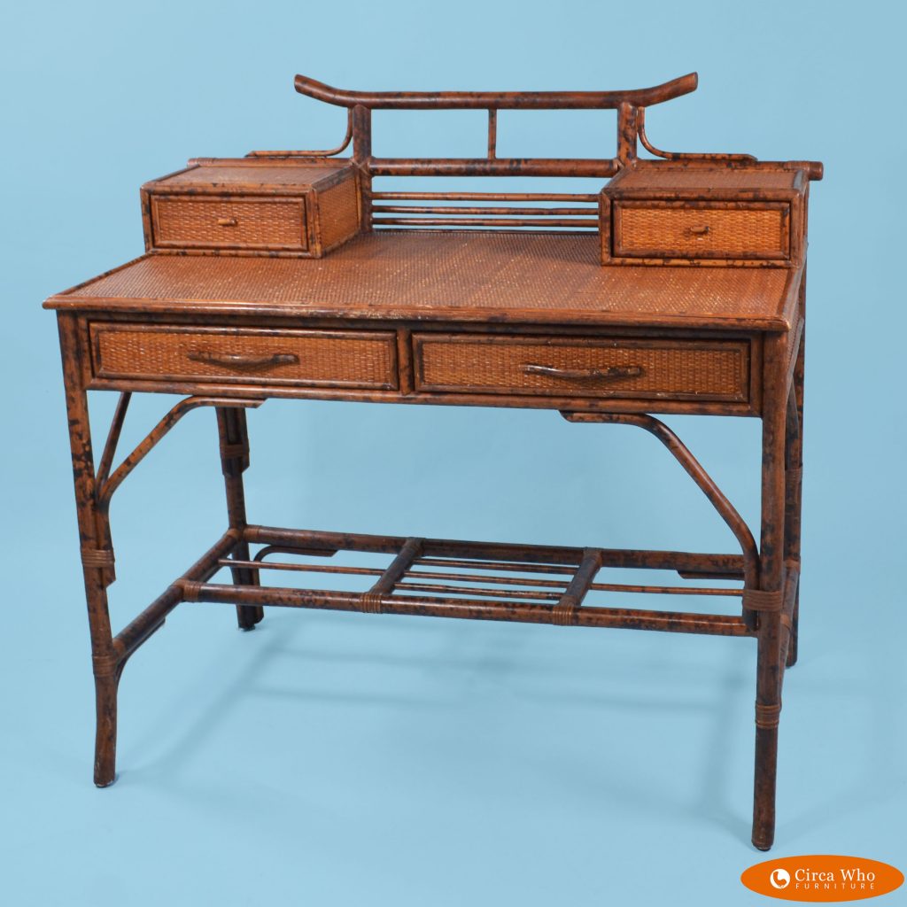 Burnt Bamboo Pagoda Campaign Style Desk | Circa Who