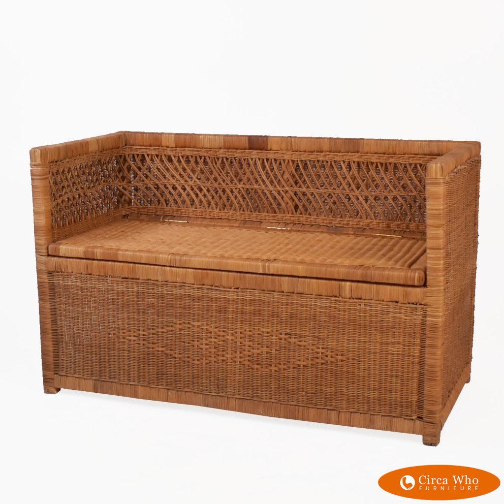 Cane Wrapped Settee With Chest | Circa Who
