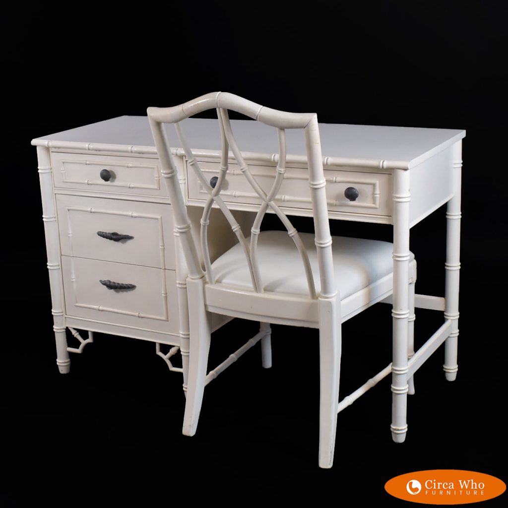 Faux Bamboo Thomasville Desk With Chair | Circa Who