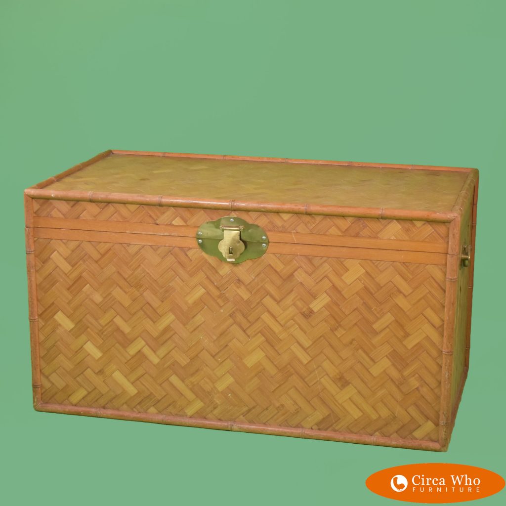 Faux Bamboo Woven Rattan Vintage Trunk | Circa Who