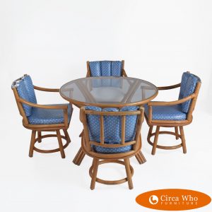 Ficks Reed Dining Set With 4 Swivel Chairs | Circa Who