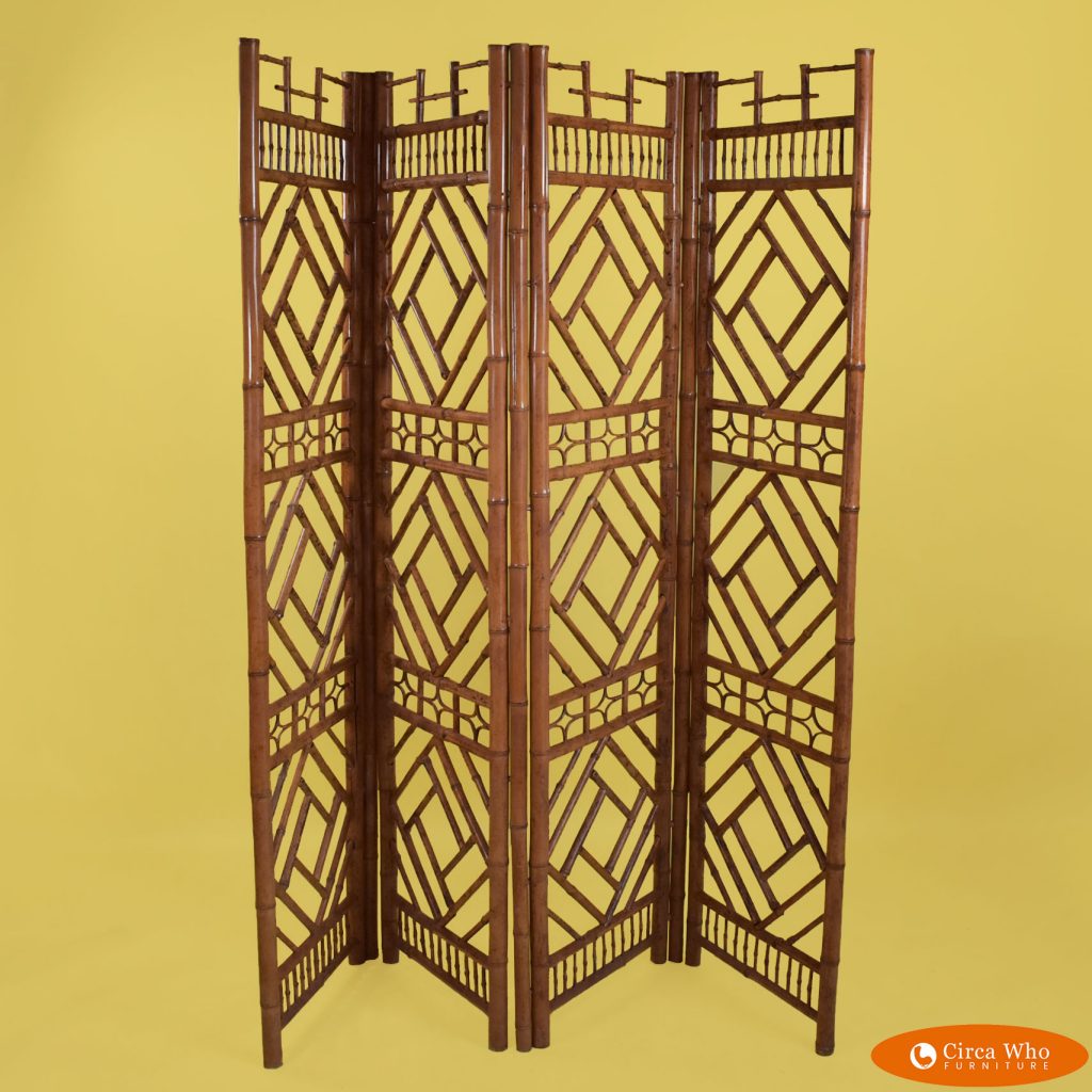 Fretwork 4 Panel Bamboo Screen | Circa Who