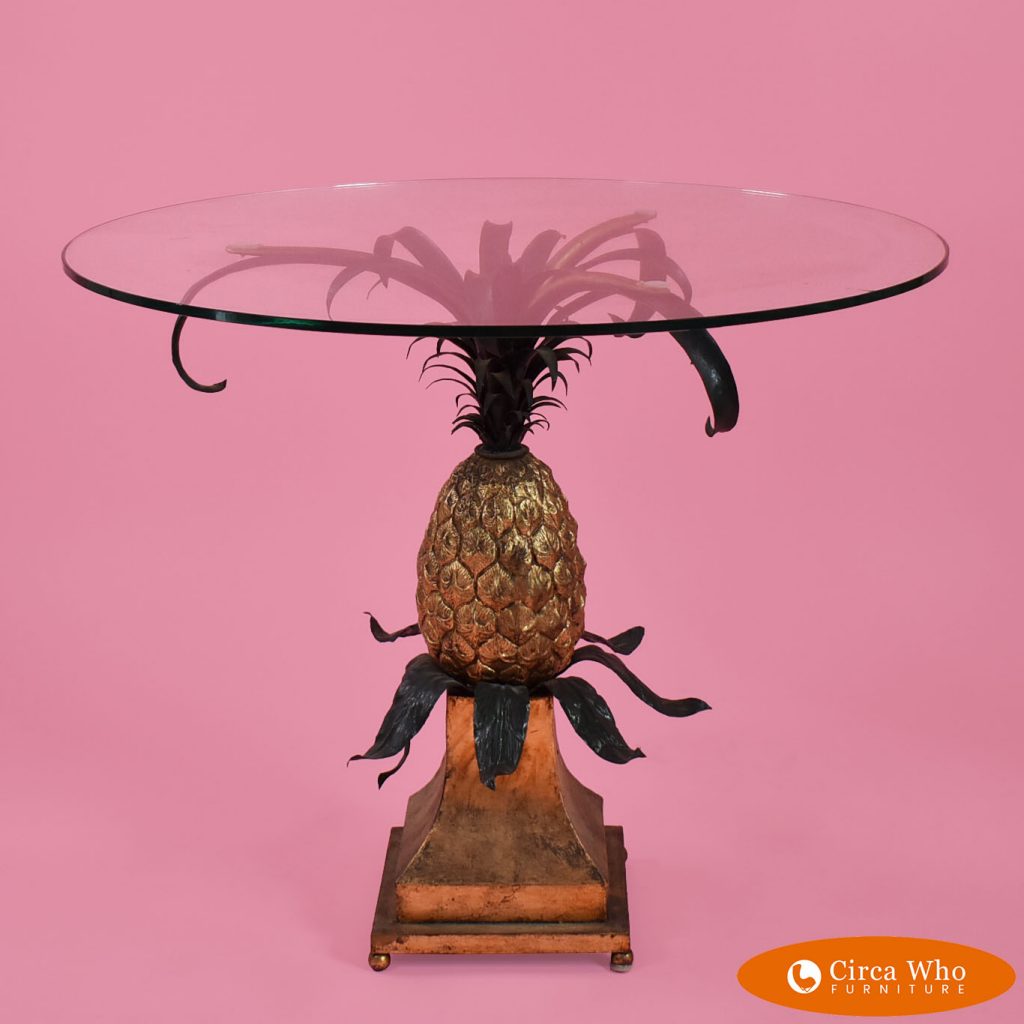 Gold Italian Pineapple Brass Table | Circa Who