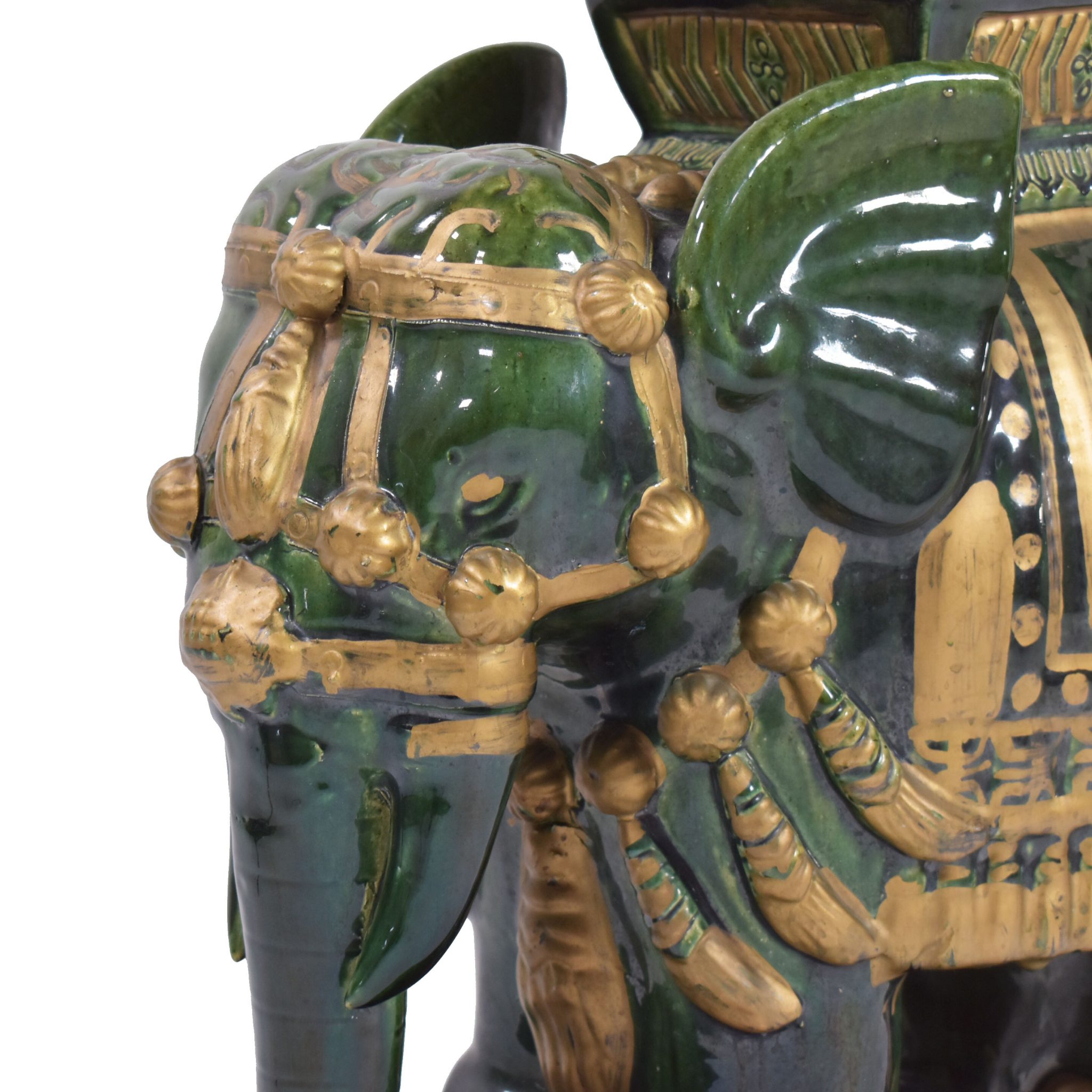 Green and Gold Elephant Garden Seat | Circa Who