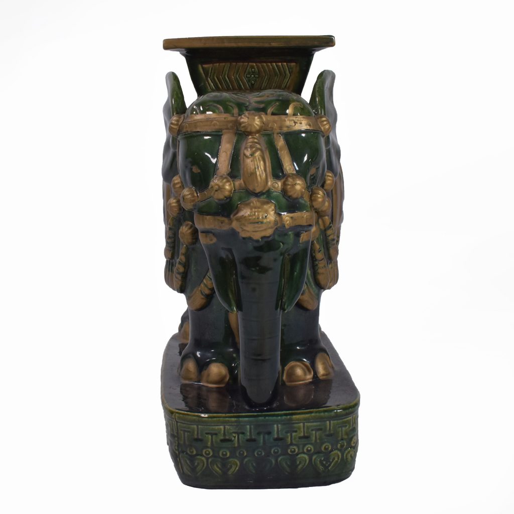 Green and Gold Elephant Garden Seat | Circa Who