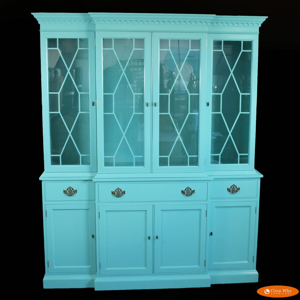 Hollywood Regency Fretwork Breakfront Cabinet | Circa Who