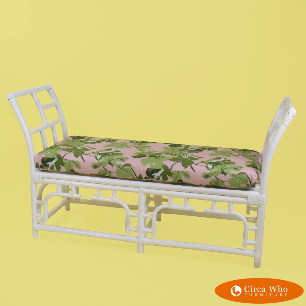 Large White Fretwork Bench | Circa Who