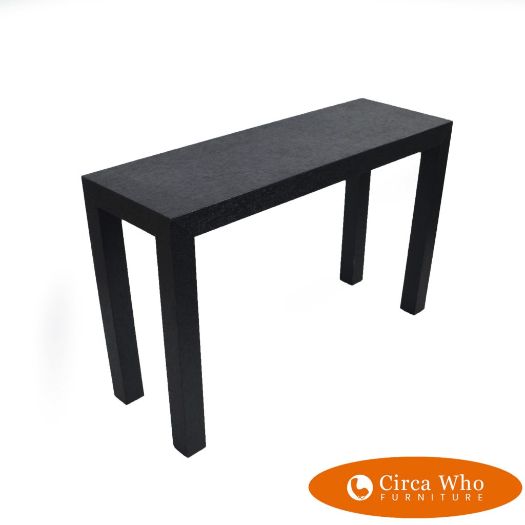 Linen Wrapped Black Parsons Console Table | Circa Who