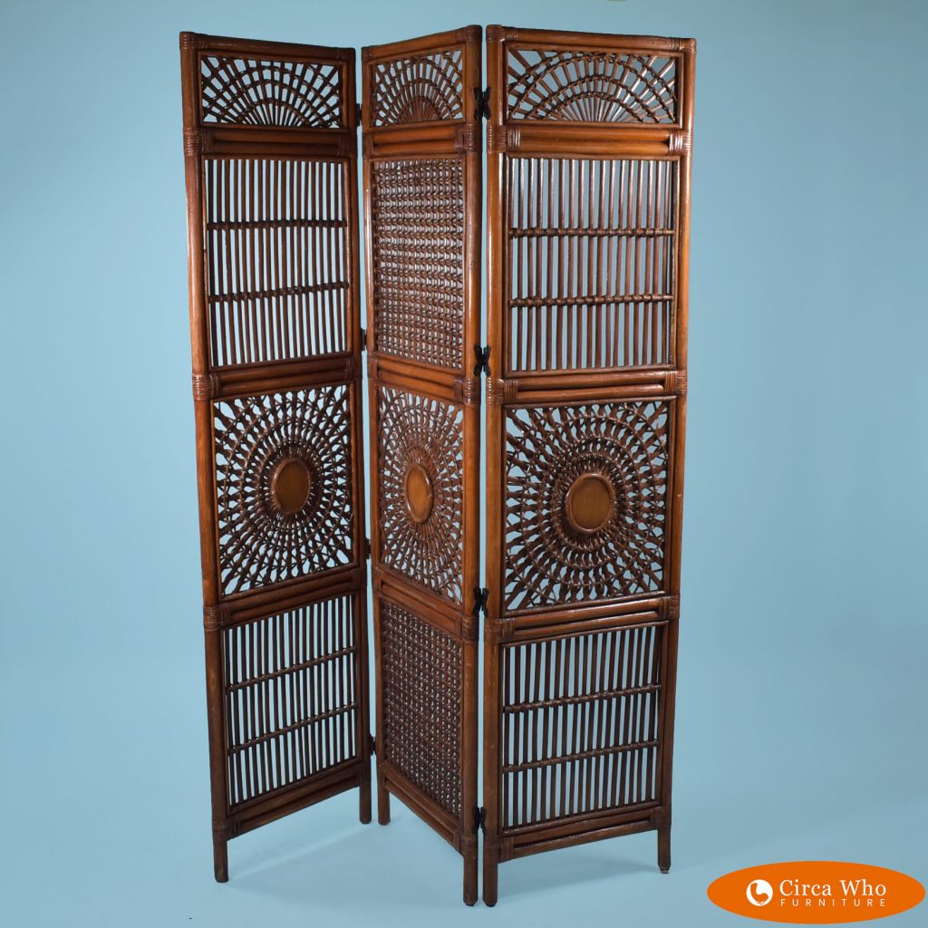 Mid Century 3 Panel Bamboo Screen | Circa Who