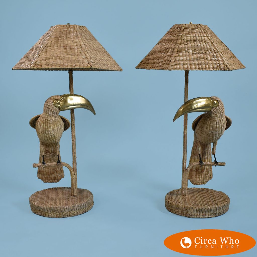 Pair of Toucan Table Lamps by Mario Lopez Torres | Circa Who