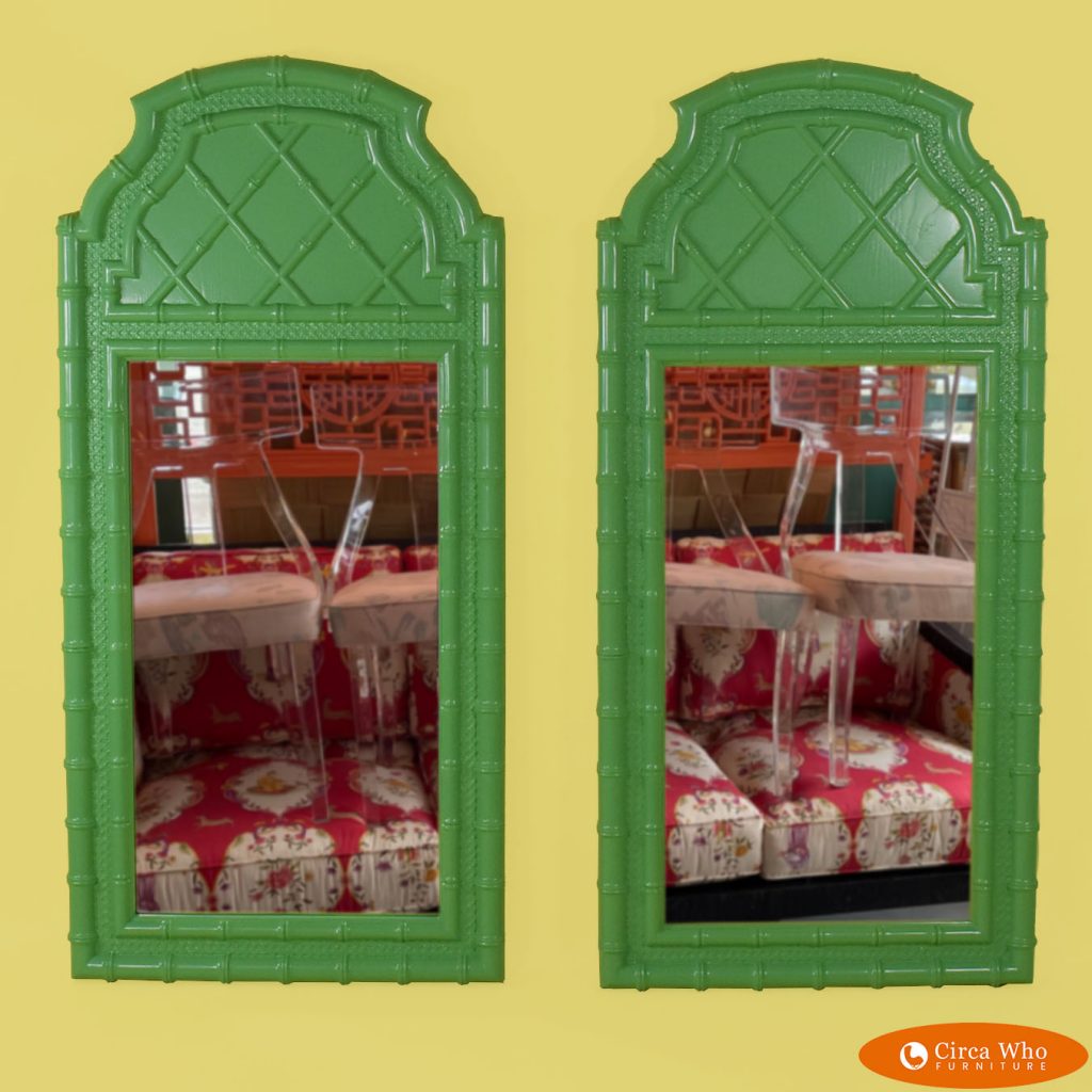 Pair of Green Vintage Mirrors | Circa Who