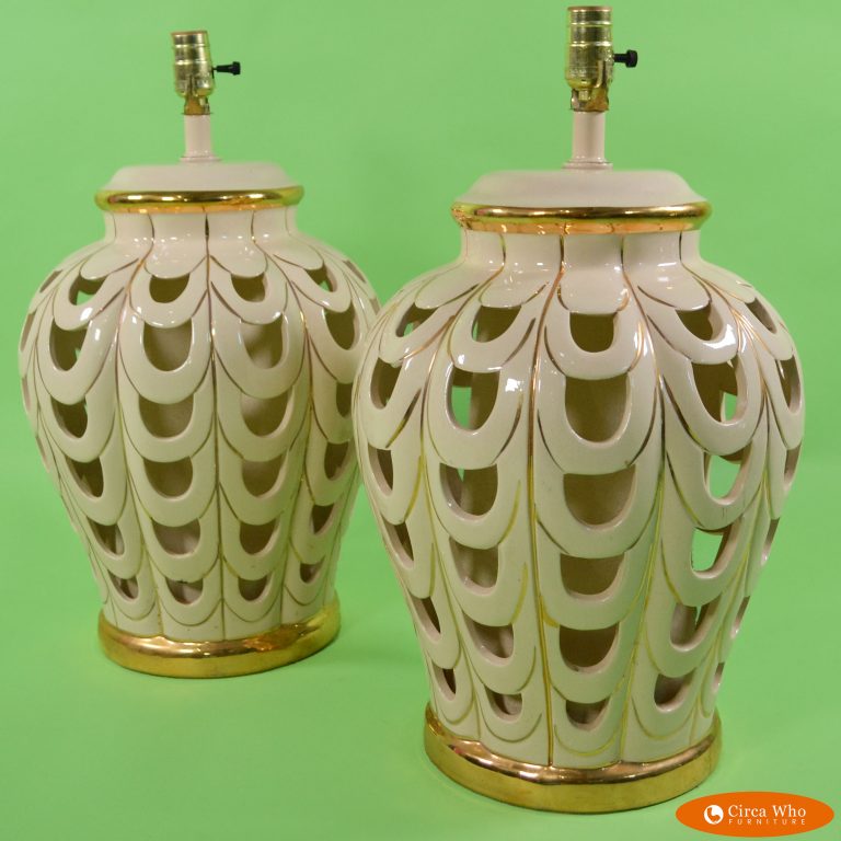 Pair of Hollywood Regency Lamps | Circa Who