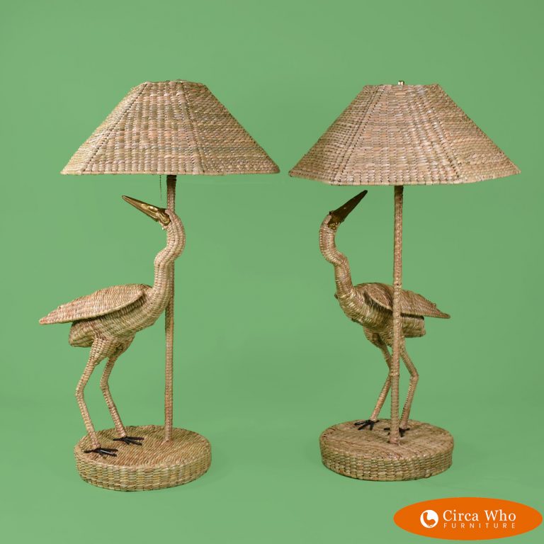 Pair of Large Crane Table Lamps | Circa Who