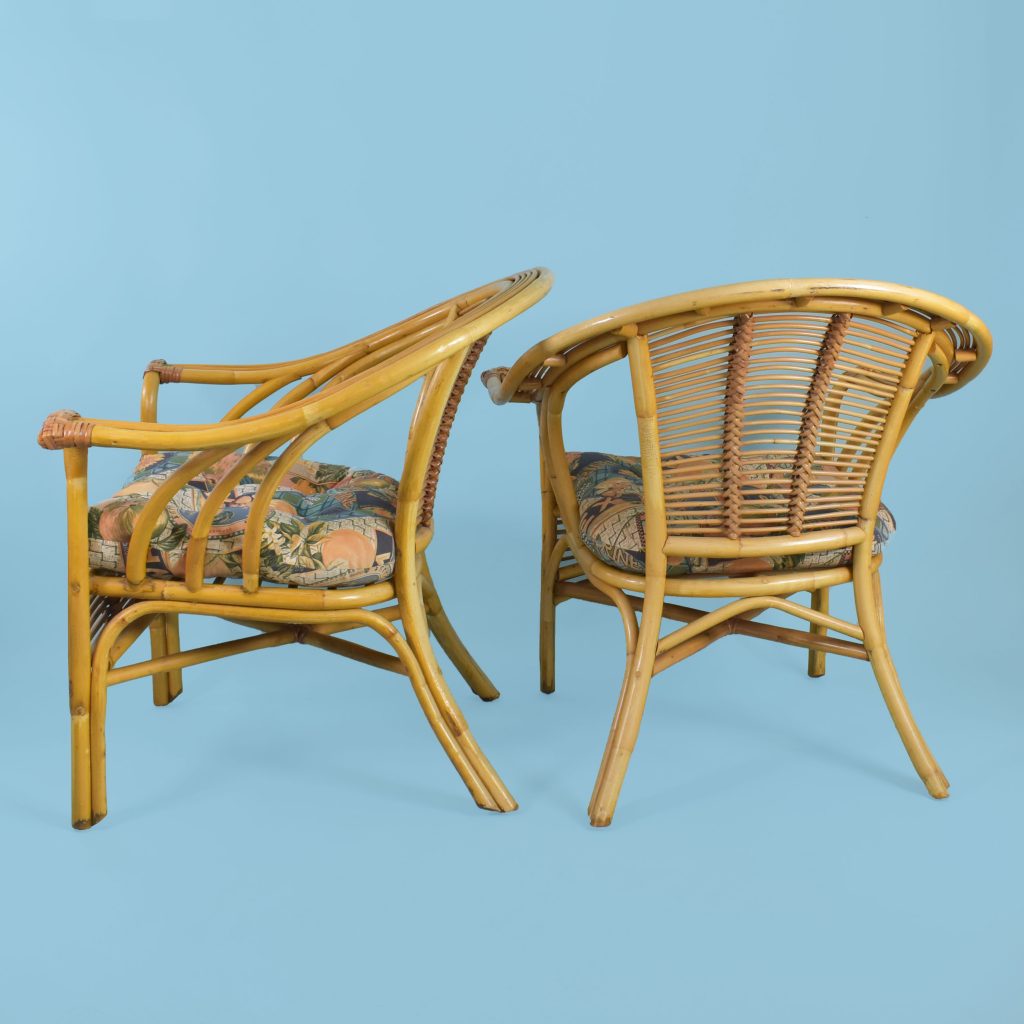 Pair of Rattan Albini Style Fan Chairs | Circa Who