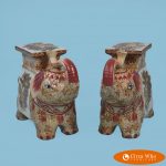 Pair of Small Satsuma Ceramic Elephants | Circa Who