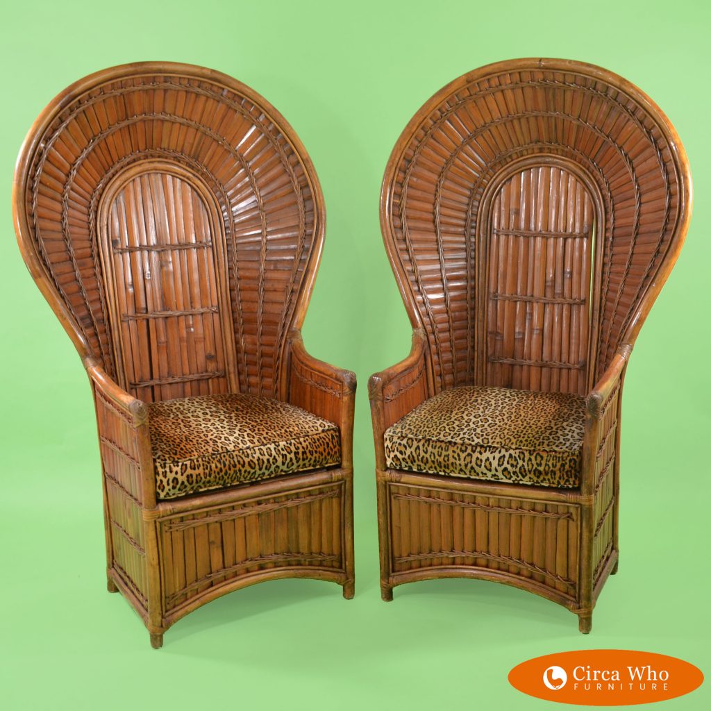 Pair of Split Bamboo Fan Chairs | Circa Who