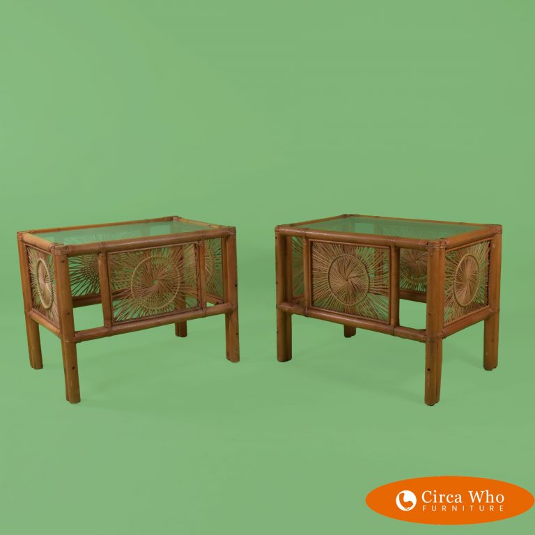 Pair of Sheaf Wheat Side Tables | Circa Who