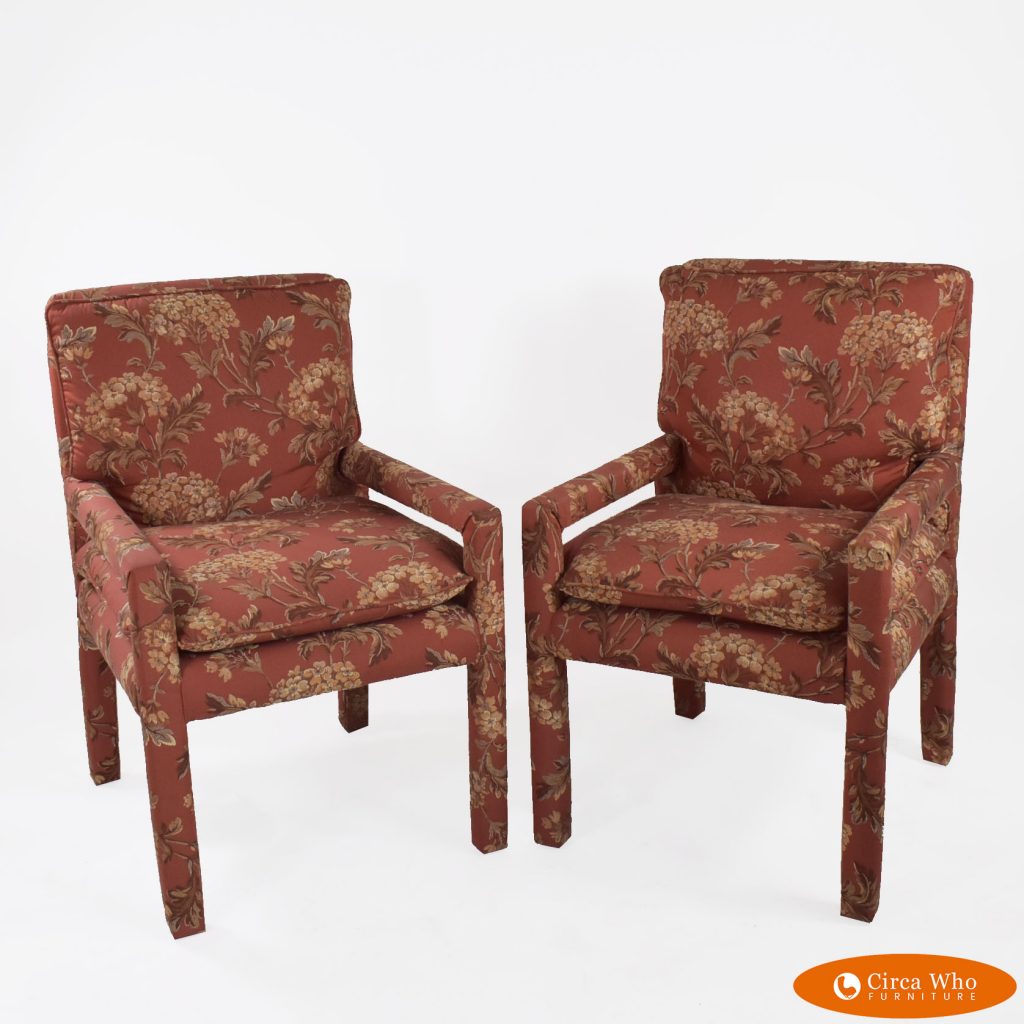 Pair of Upholstered Club Chairs by Parson | Circa Who