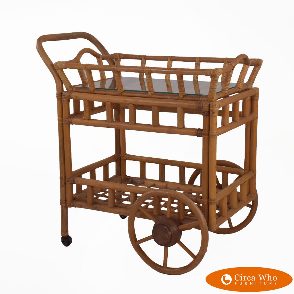 Rattan Chippendale Bar Cart | Circa Who