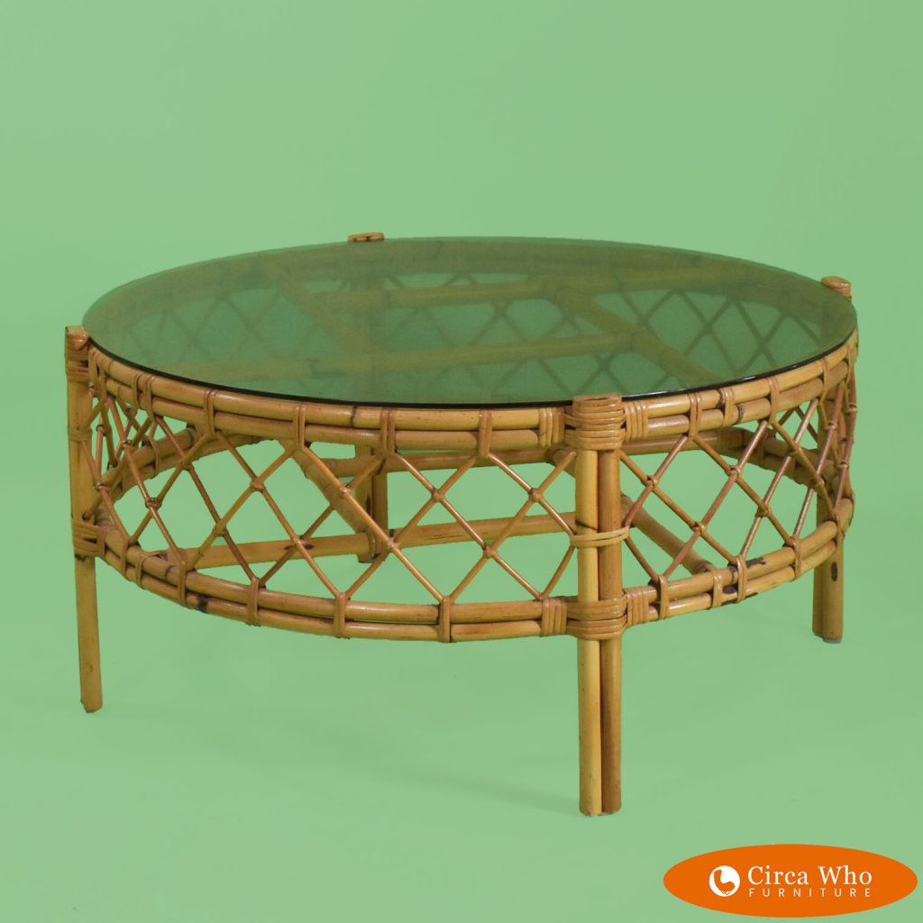 Round Chippendale Rattan Coffee Table | Circa Who