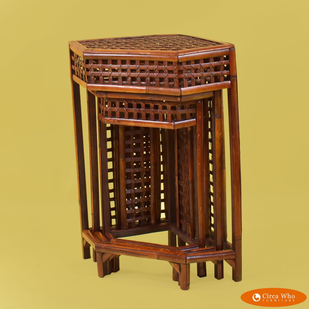 Set of 3 Split Bamboo Nesting Corner Tables | Circa Who