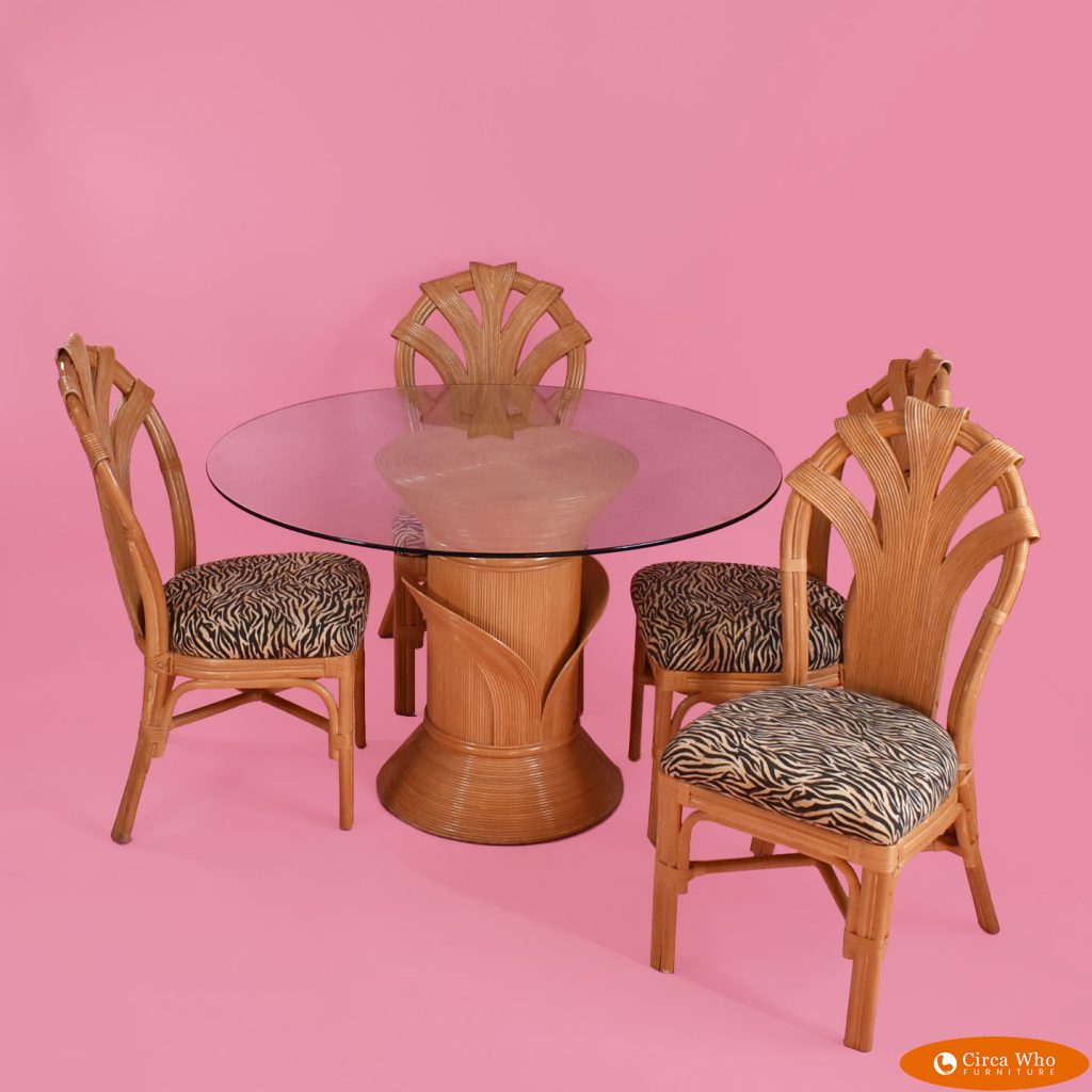 Set of 4 Pencil Reed Chairs With Table | Circa Who