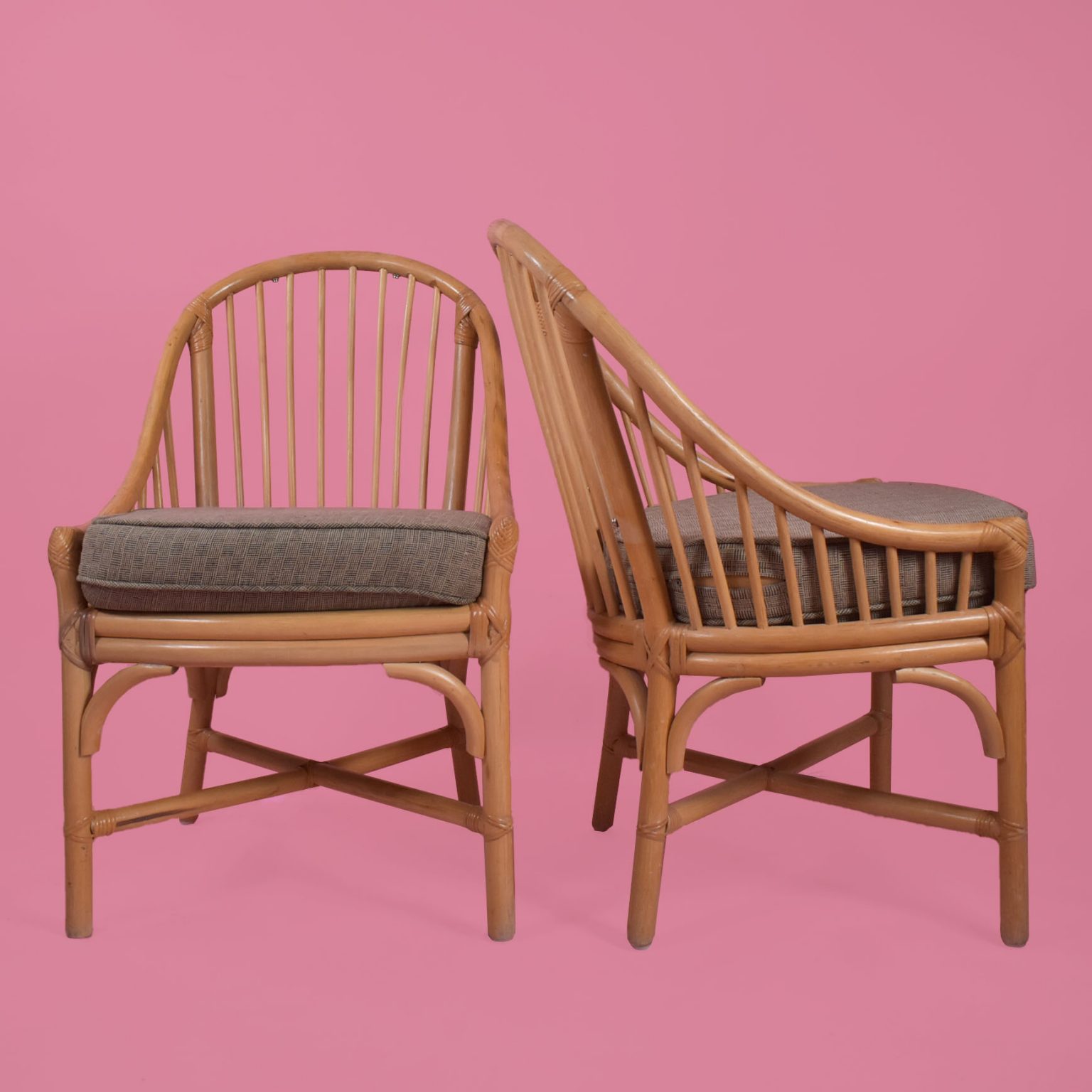 Set of 6 Henry Olko For Willow and Reed Dining Rattan Chairs | Circa Who