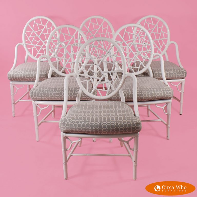 Set of 6 McGuire Cracked Ice Chairs | Circa Who