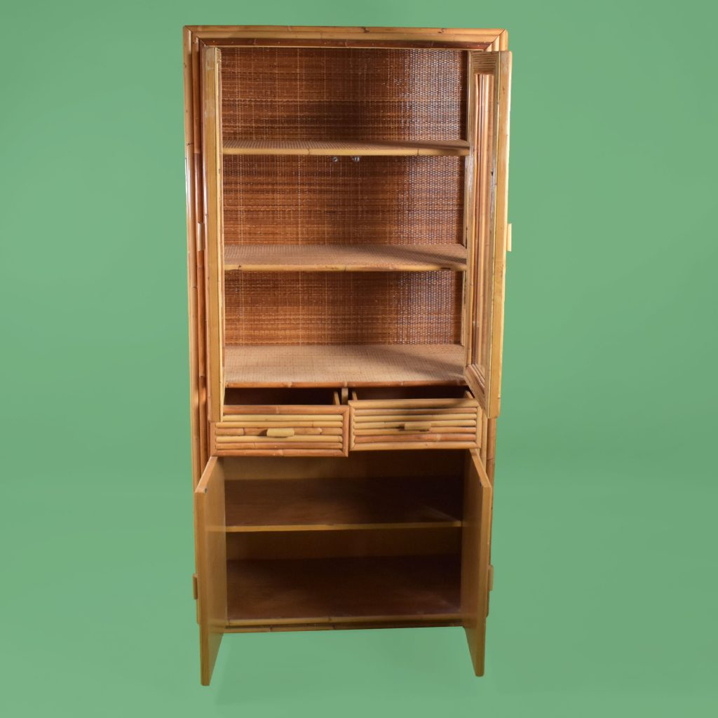 Split Rattan Glass Cabinet | Circa Who