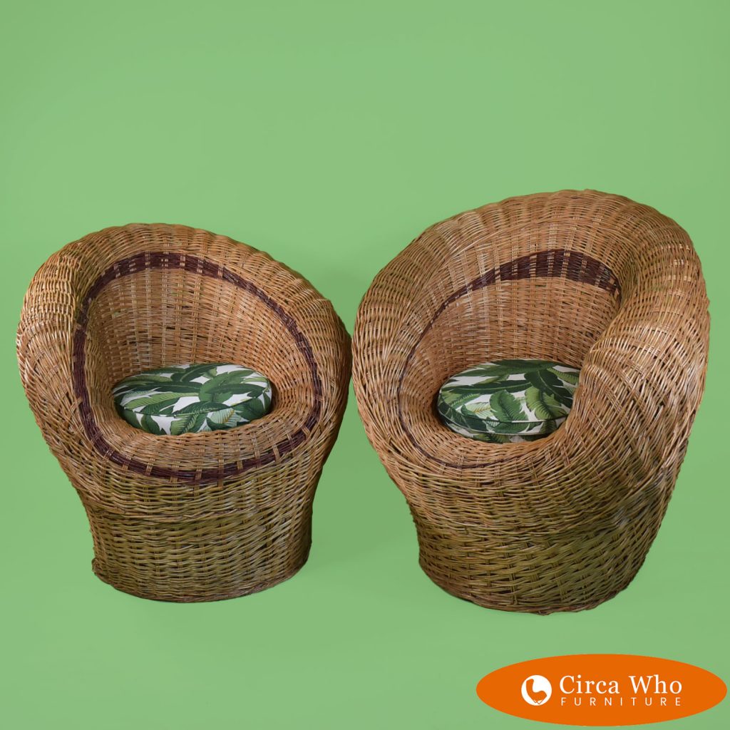 The King and Queen Vintage Woven Rattan Egg Chairs | Circa Who
