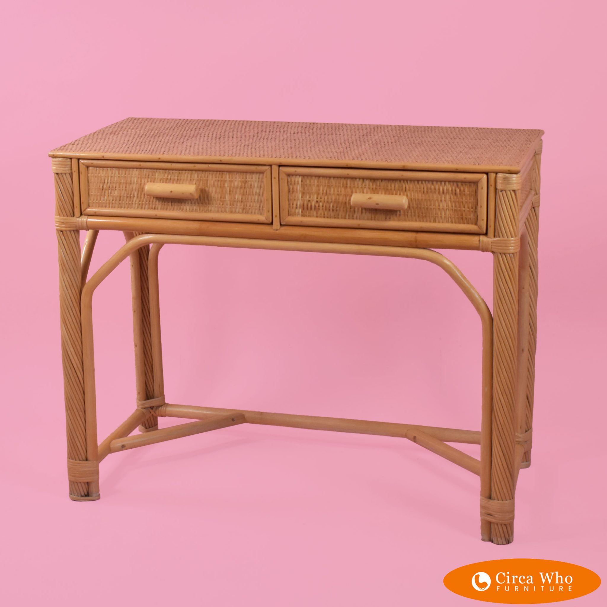 Twisted And Woven Rattan Vanity Desk Circa Who Twisted And Woven Rattan Vanity Desk Circa Who