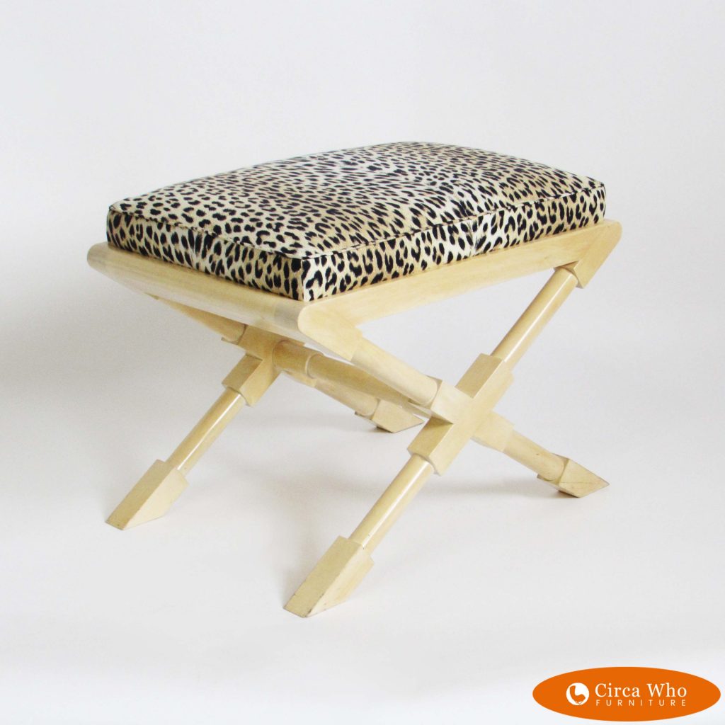 Vintage X Bench with Leopard Print | Circa Who