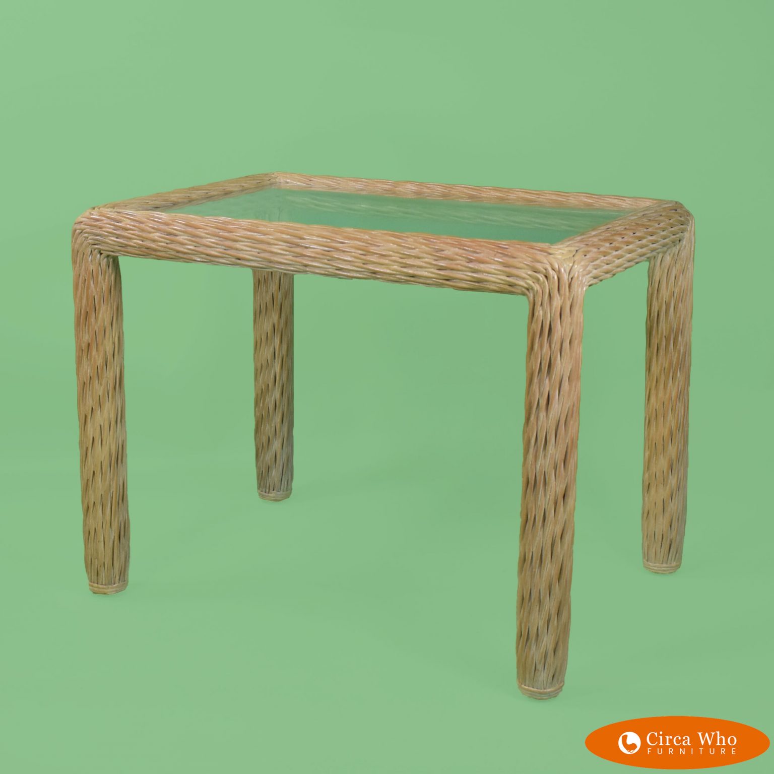 Woven Rattan Rectangular Side Table | Circa Who