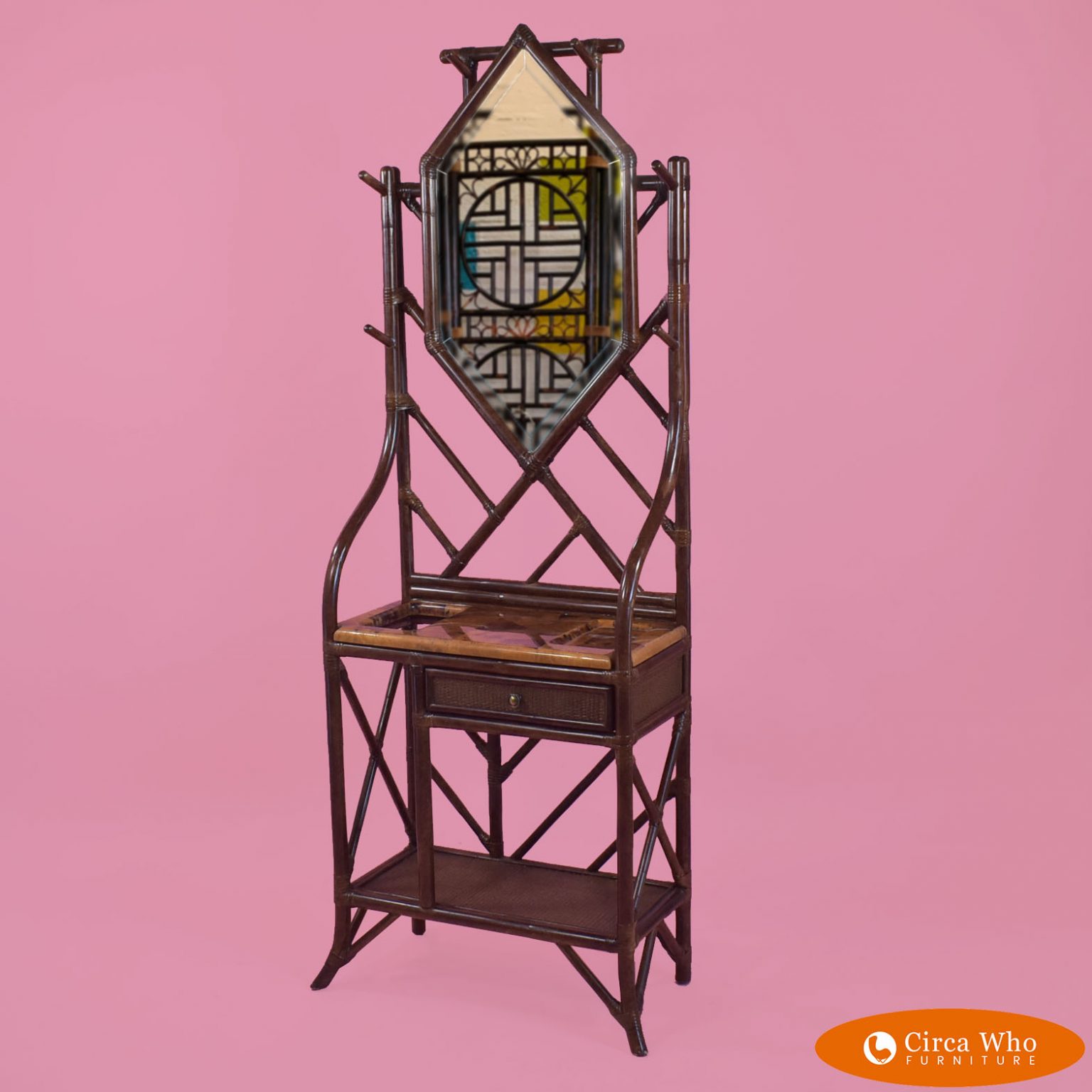 Woven Rattan and Coconut Hall tree | Circa Who